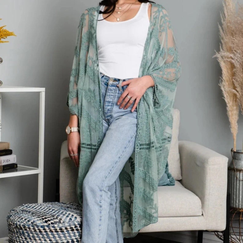 Kimono Bohemian Lace Duster Cardigan Duster Summer Dress for Women ...