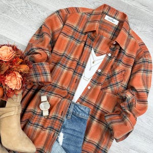 Oversized Long Sleeve Button up Plaid Fall Flannel - Etsy