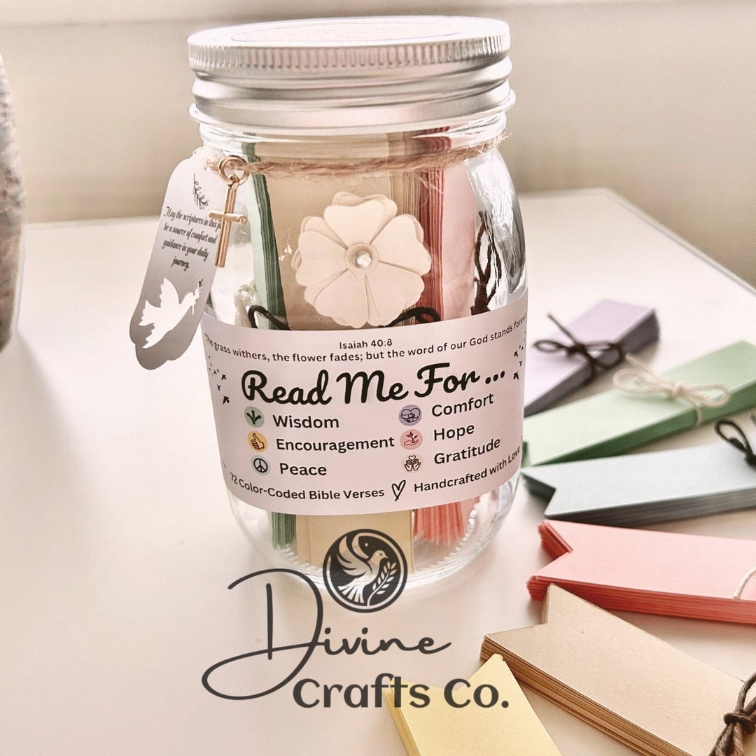 Color Coded Scripture Jar, Handmade Faith Based Gifts for Her - Etsy