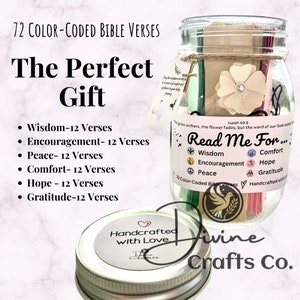 Color Coded Scripture Jar, Handmade Faith Based Gifts for Her - Etsy