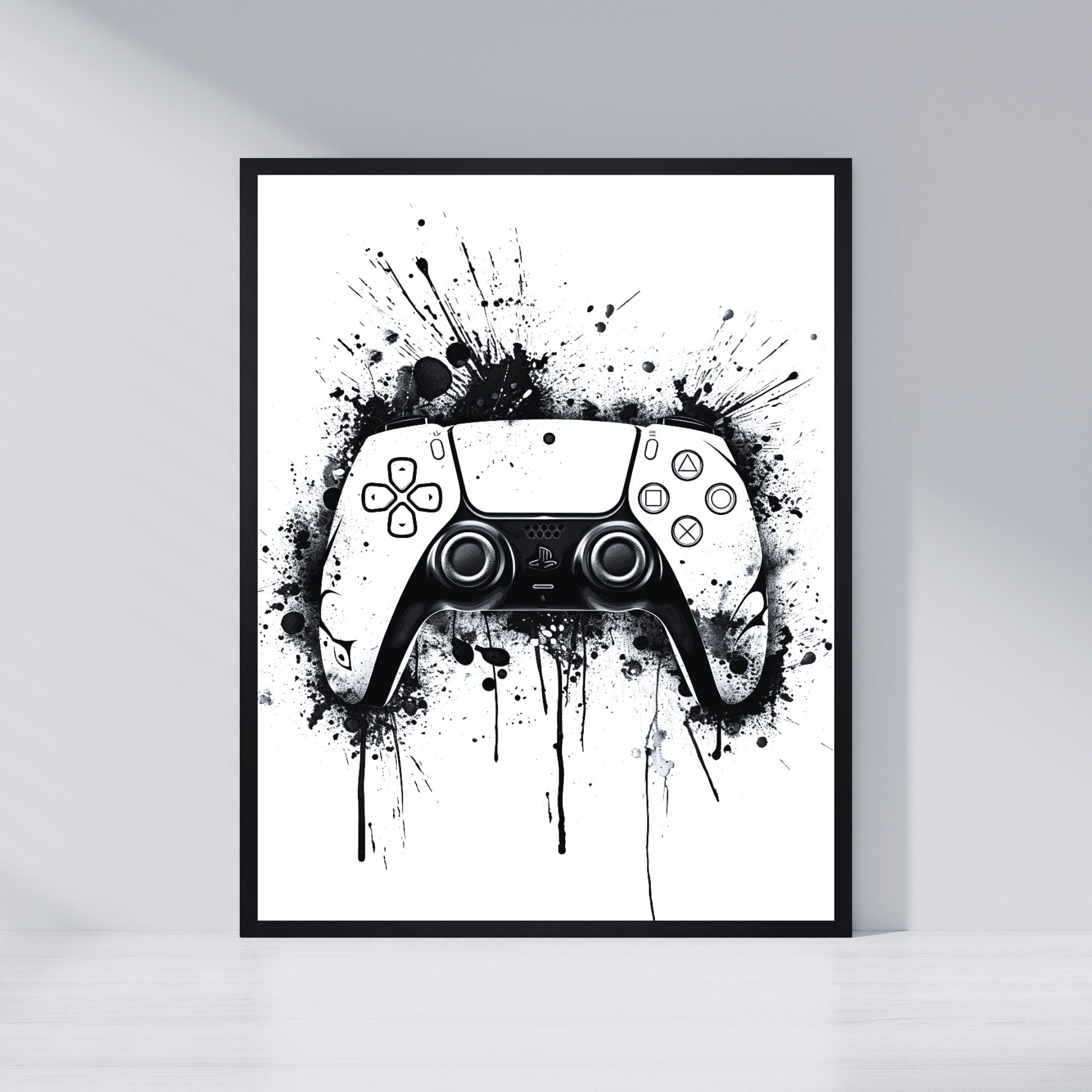 Gaming Poster Set, Gaming Room Decor, Gamer Gift, Black and White Style ...