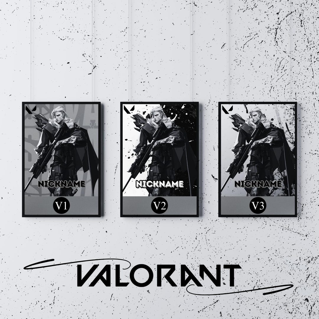 Sova, Custom and Personalized Valorant Agent Poster, Gaming Room Decor, Black and White Style ...