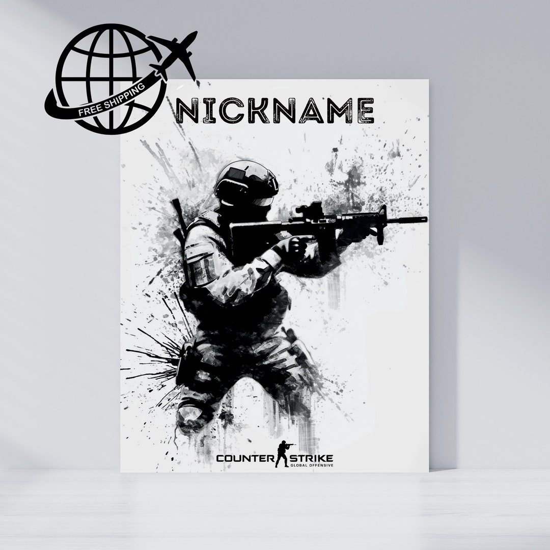 Custom and Personalized Counter Strike Game Canvas, Gaming Room Decor ...