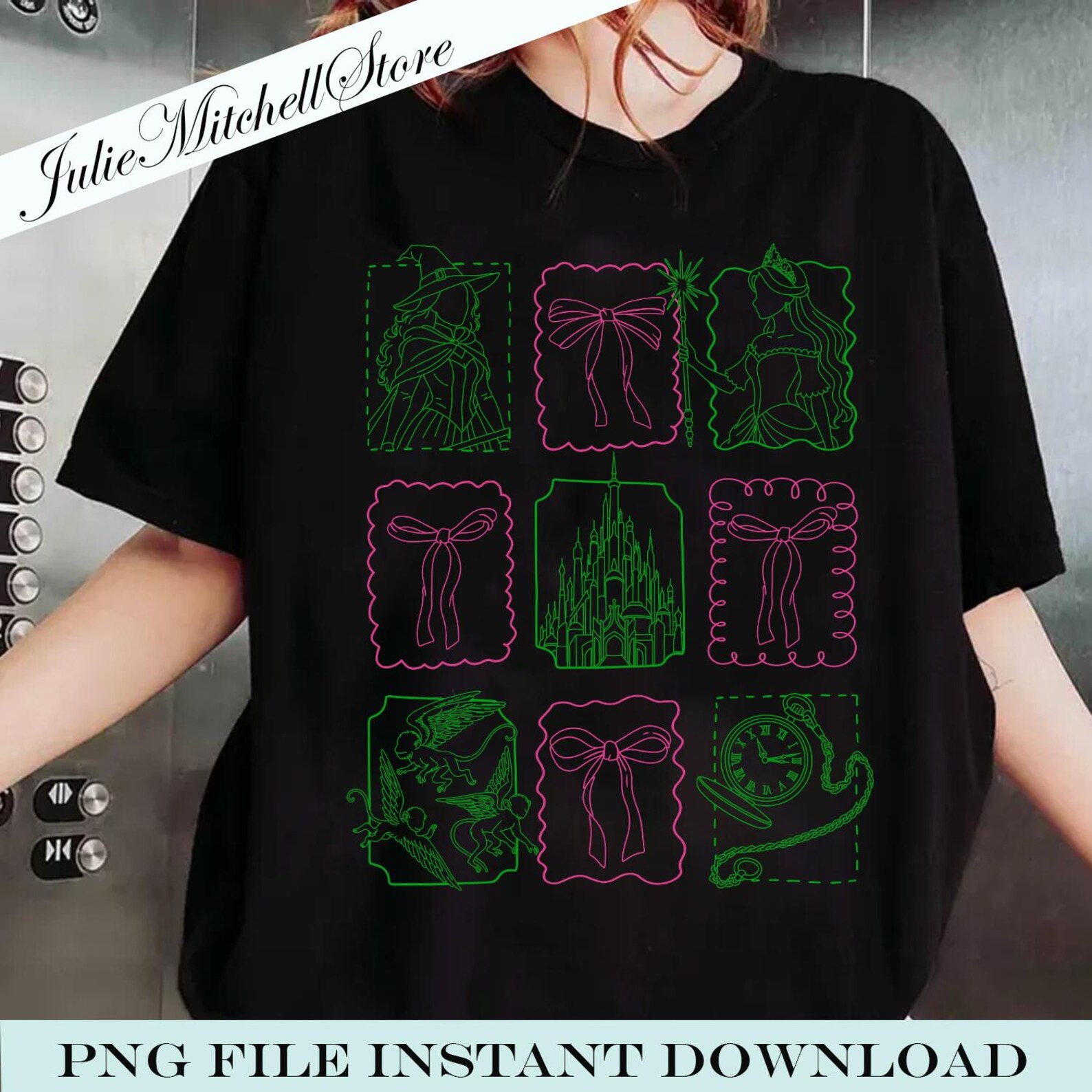 Wicked for Good Outline Png, Pink and Green Wizard Musical Png, Wicked ...
