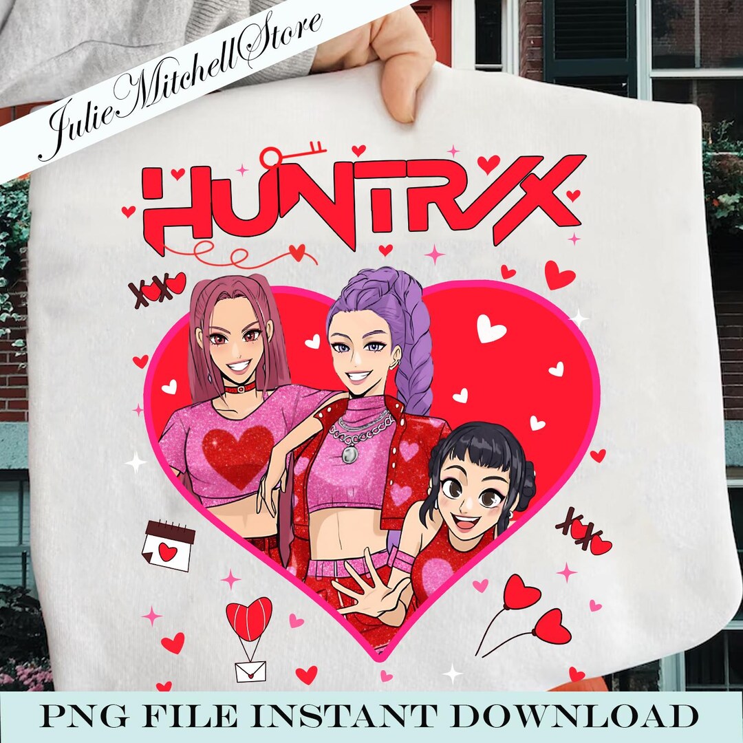 Valentine Huntrix Anime Girl Group PNG, Valentine Kpop Huntrix PNG ...