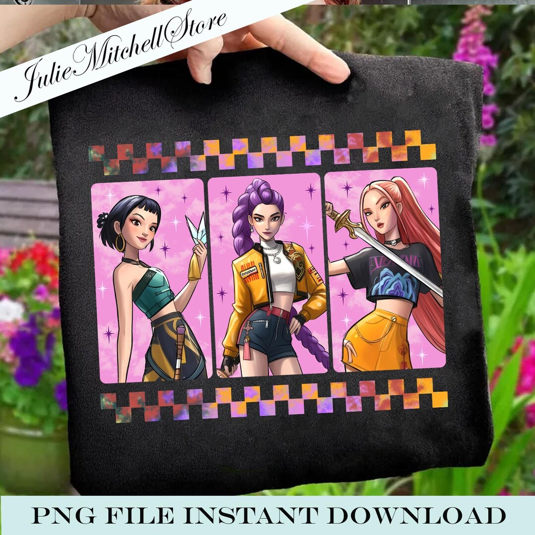 Huntrix Checkered Preppy Colorful Demon Hunter Png, Huntrix K Pop Demon ...