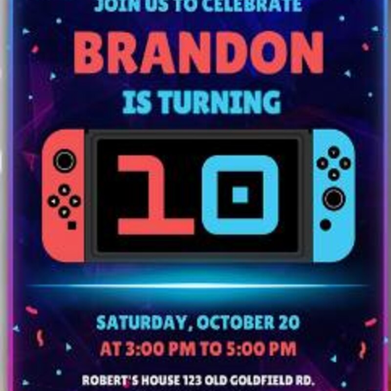 Nintendo Switch Invitation - Etsy