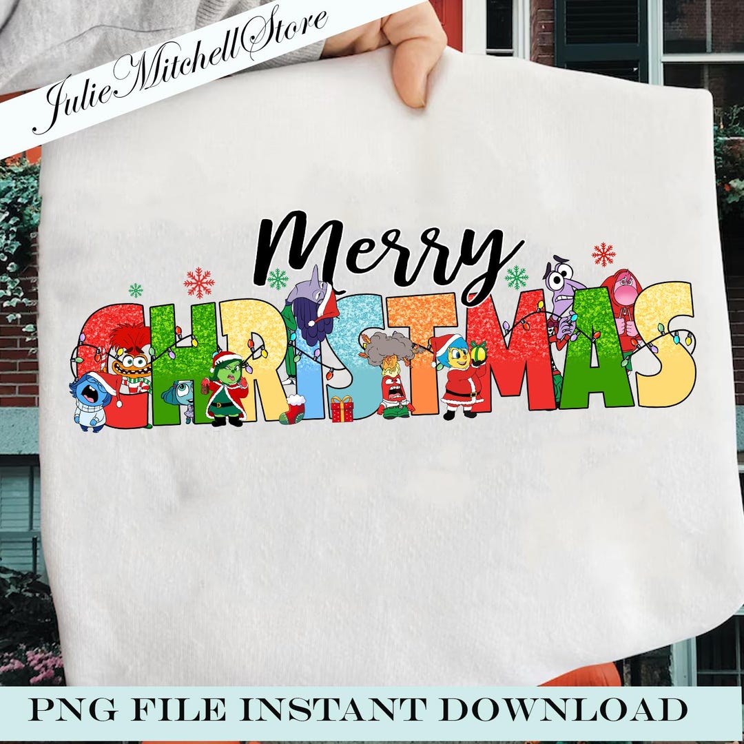 Merry Christmas Inside Out PNG, Disney Anxiety Christmas Lights Png ...