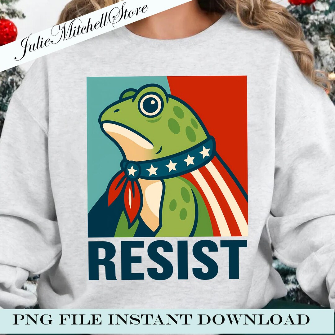 Fox Hop Frog PNG, 2025 Resist Portland Frog Protest Digital, Cute Frog ...