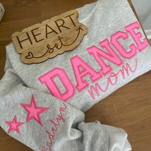 Personalized Embroidered Dance Mom Sweatshirt | Custom Team Crewneck ...