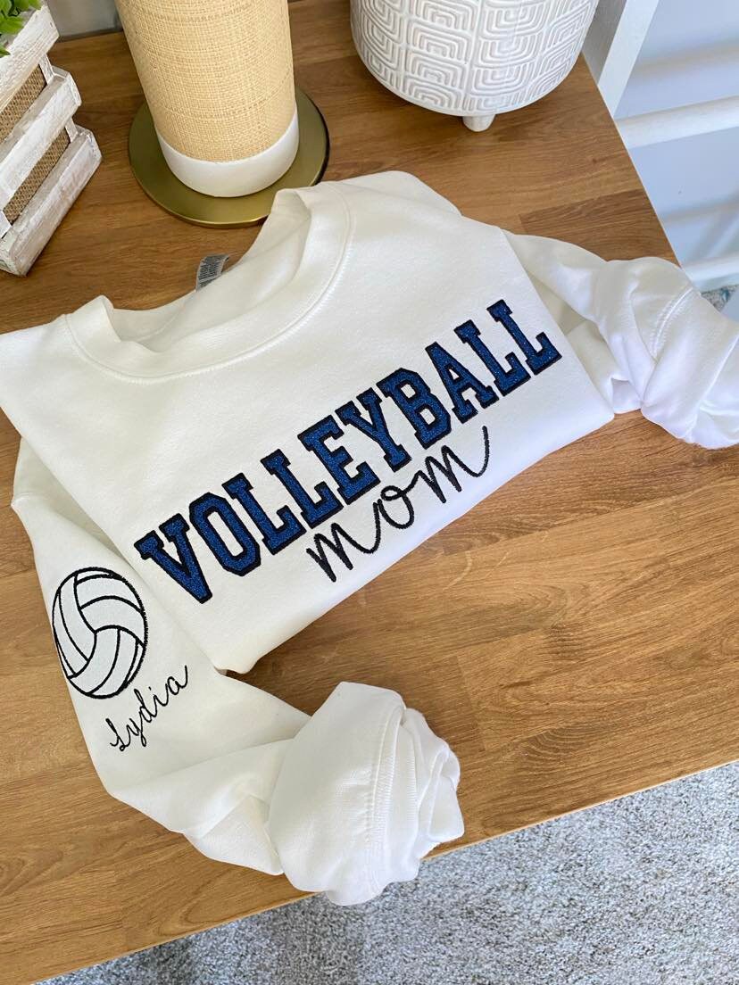 Personalized Embroidered Volleyball Mom Sweatshirt Custom Team Crewneck ...
