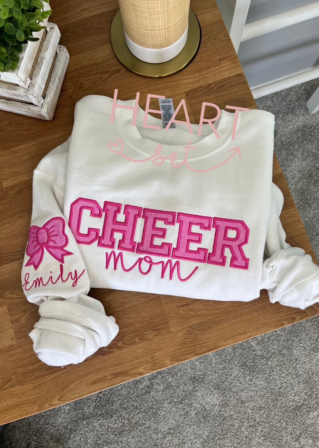 Personalized Embroidered Cheer Mom Sweatshirt | Custom Team Crewneck ...