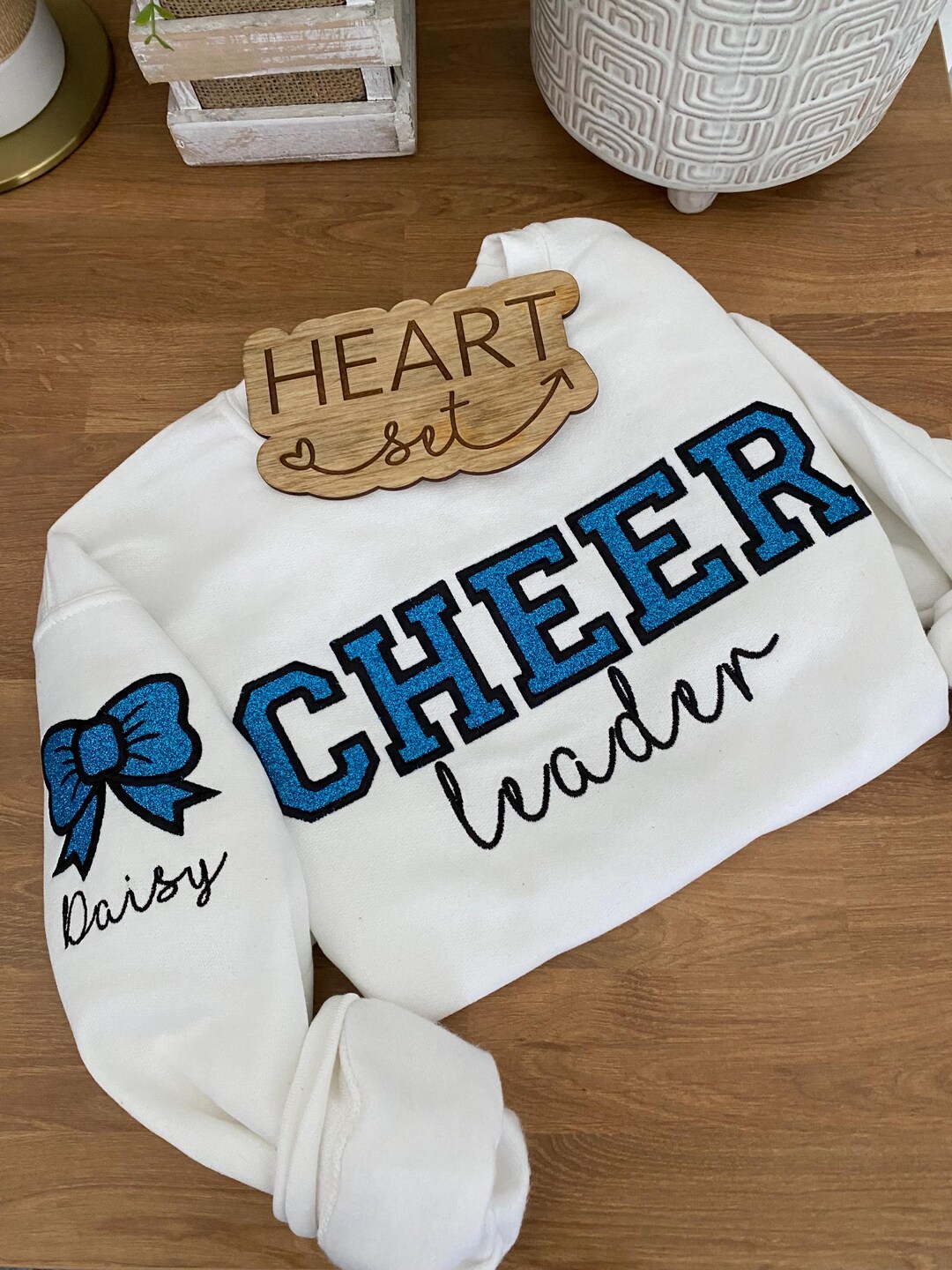 Personalized Embroidered Cheerleader Sweatshirt | Custom Team Crewneck ...