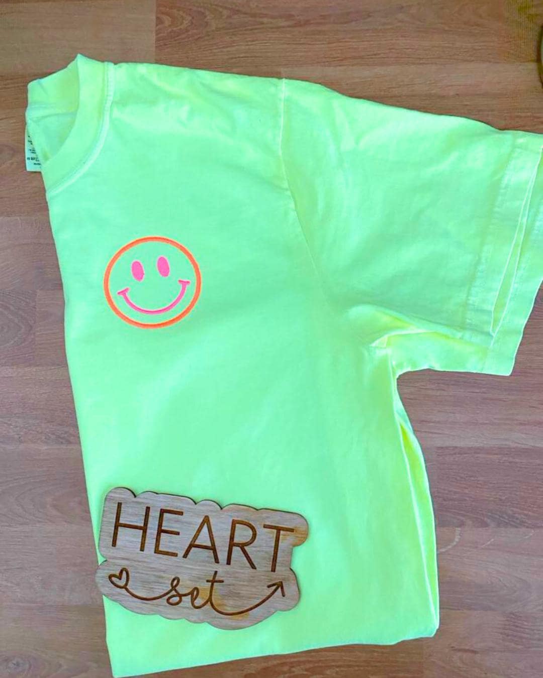 Neon Embroidered Happy Face Shirt | Comfort Colors T-shirt | Custom ...