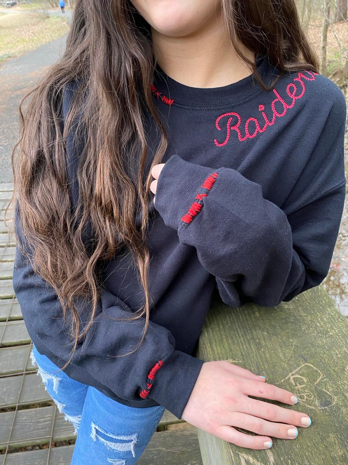 Personalized Embroidered Sweatshirt | Custom Team Crewneck | Neckline ...
