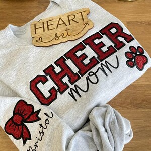 Personalized Embroidered Cheer Mom Sweatshirt | Custom Team Crewneck ...