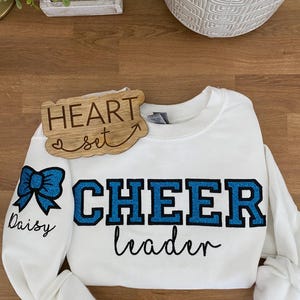 Personalized Embroidered Cheerleader Sweatshirt | Custom Team Crewneck ...