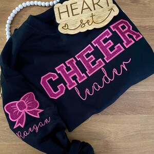 Personalized Embroidered Cheerleader Sweatshirt | Custom Team Crewneck ...