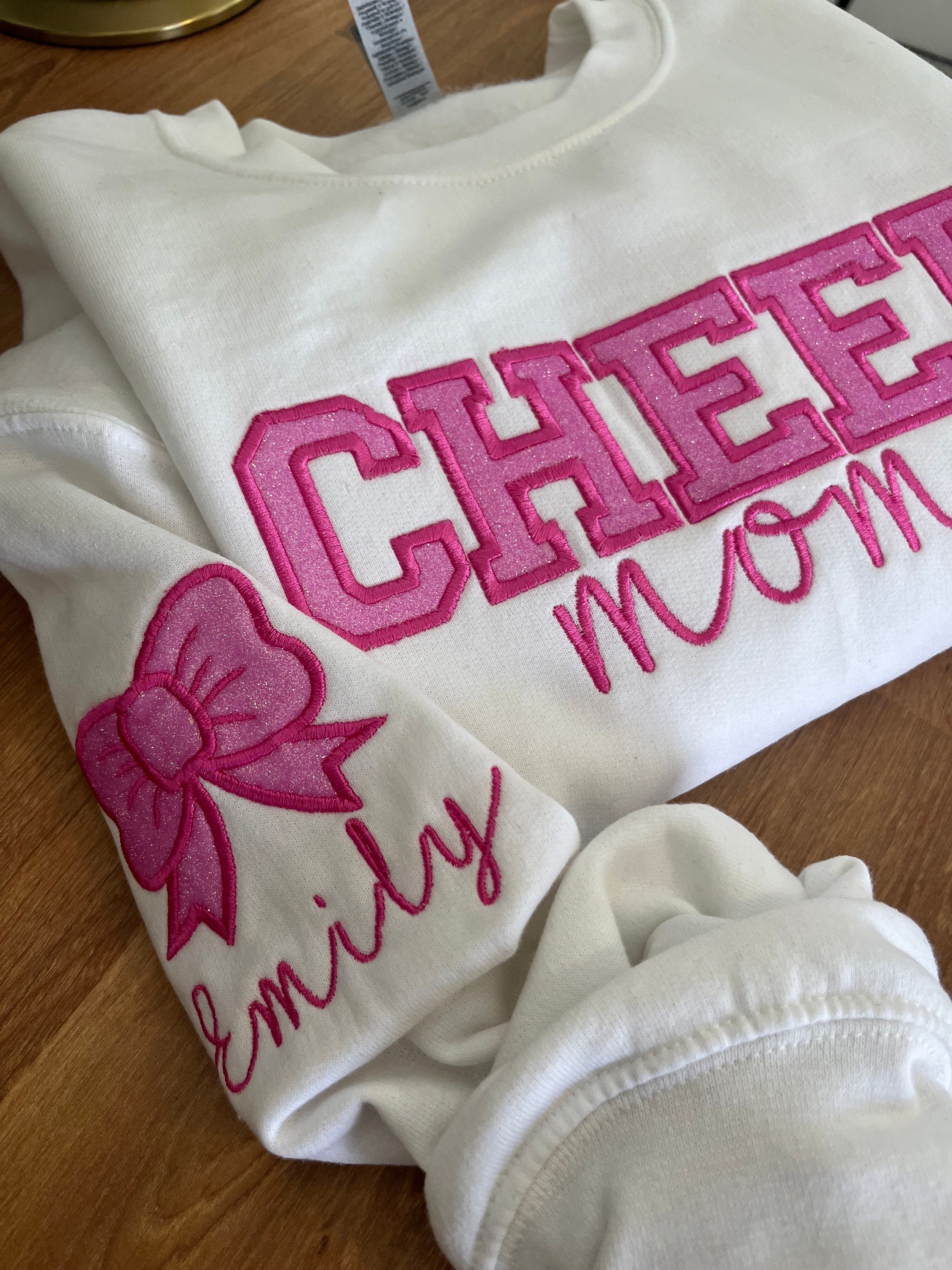 Personalized Embroidered Cheer Mom Sweatshirt Custom Team Crewneck ...