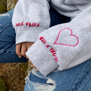 WWJD Embroidered Sweatshirt | Hand Stitched Distressed Accents Crewneck ...
