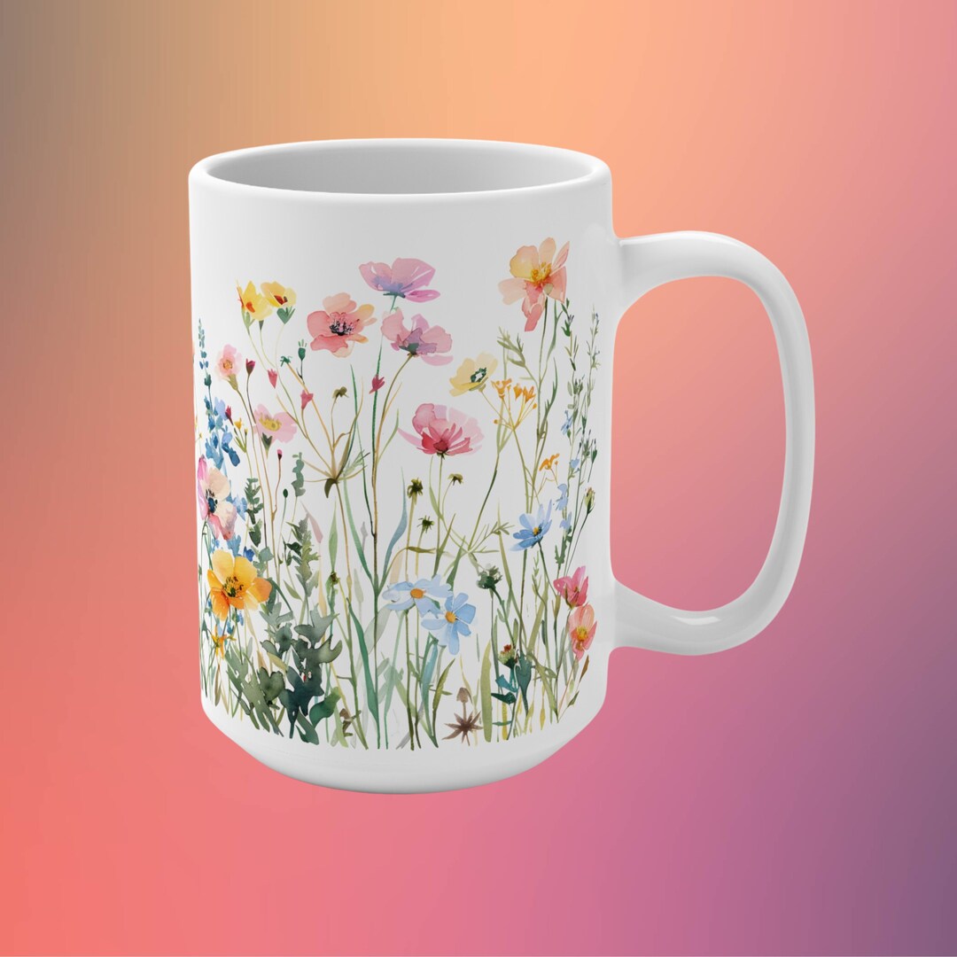 Wildflower Mug ......gift for Her Flower Coffee Mug Flower Mug Gift Mug ...