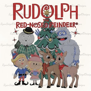 Vintage Rudolph the Red Nosed Reindeer Christmas Png, Rudolph Xmas Png ...
