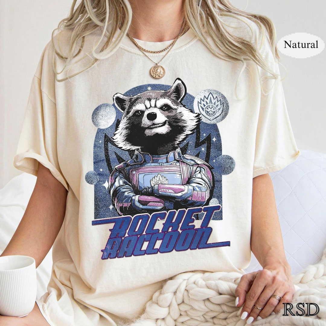 Retro Rocket Raccoon Comfort Colors Shirt, Marvel Guardians of the ...