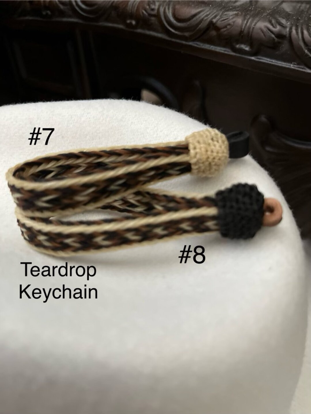 Handmade Horsehair Braided Keychain: Teardrop or Cross - Etsy