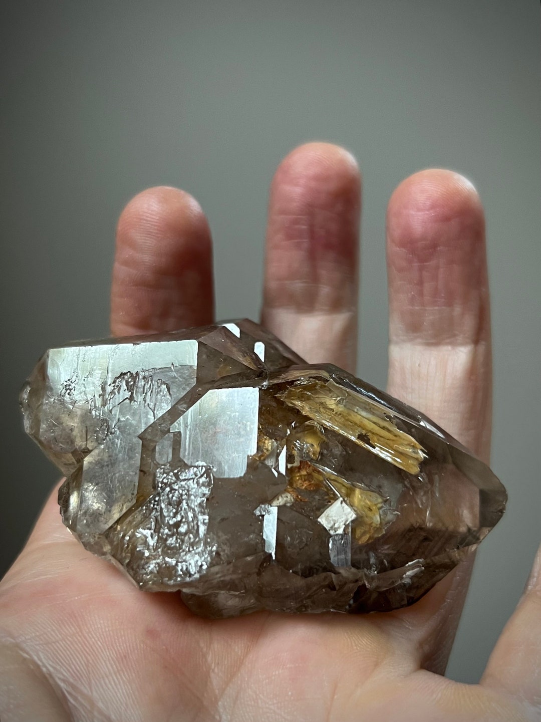 Elestial Quartz Crystal Enhydro Quartz Natural Smoky Quartz Brazil ...