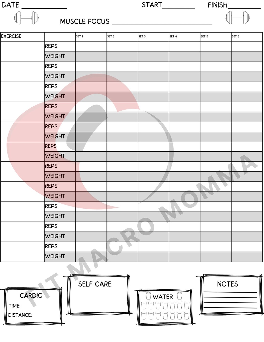 Printable Workout Tracker/fitness Tracker - Etsy