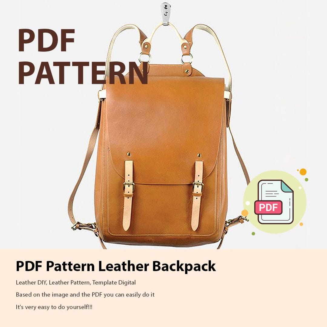 Leather Backpack Pattern PDF DIY Printable Template for Stylish and ...