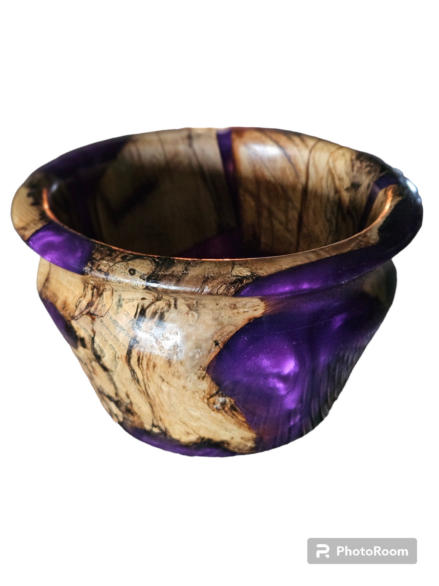 Spalted Ash Wood and Purple Resin Bowl, Hand Turned - Etsy