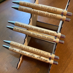 Set of 2 Engraved Bamboo Ink Pens - Etsy