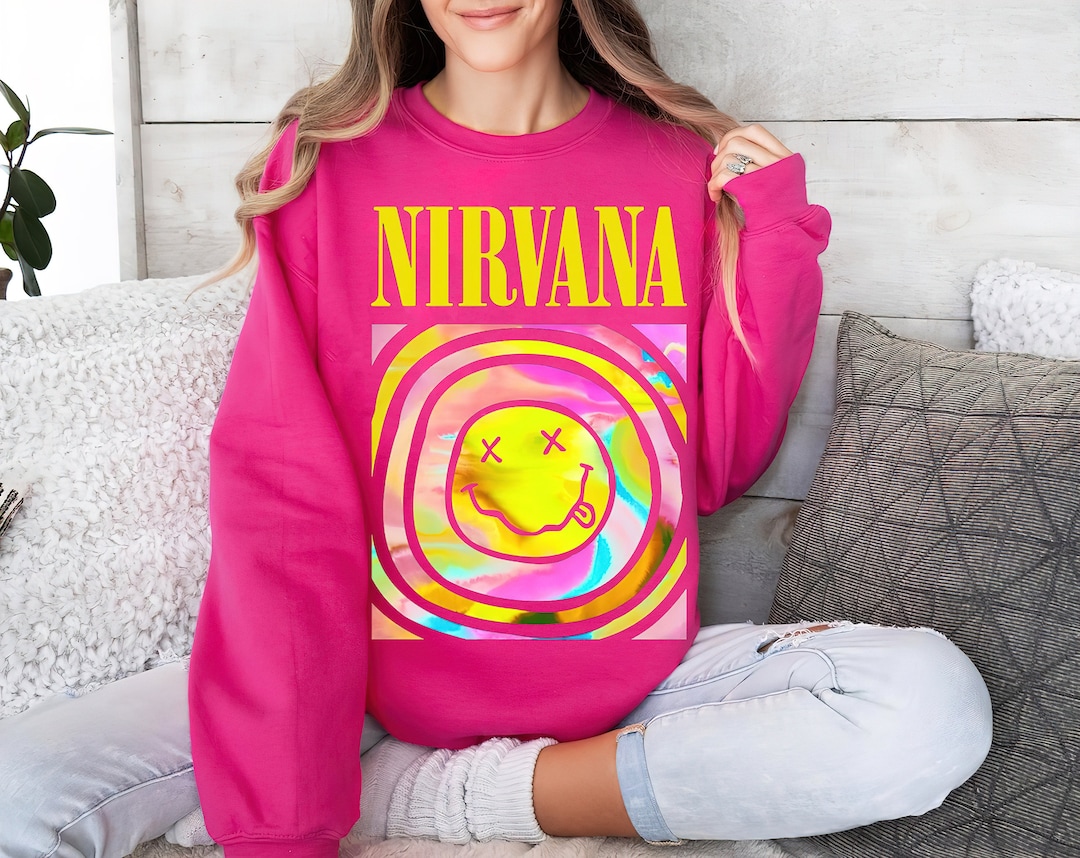 Nirvana Smile Face PNG, Nirvana Smile Face Crewneck Png,nirvana Pink ...