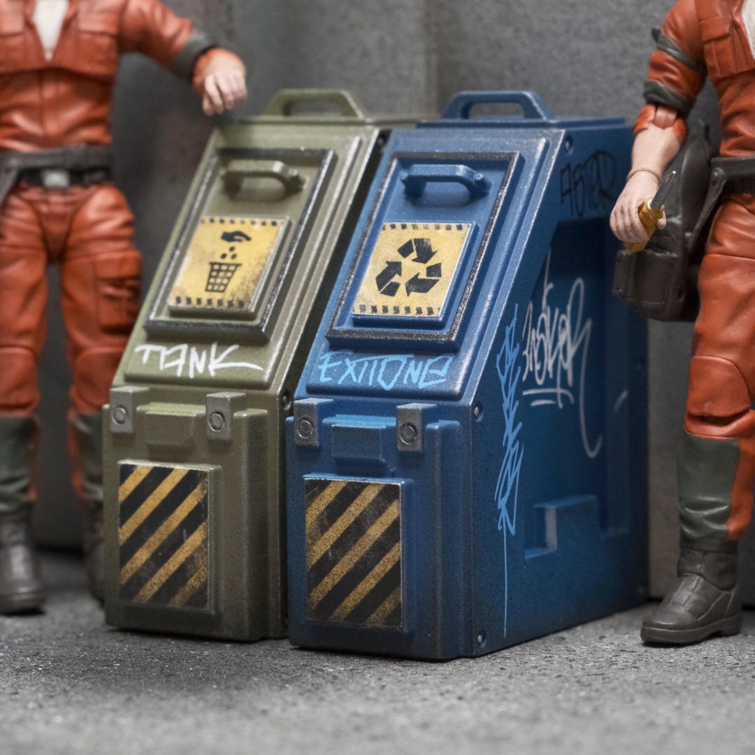 1:18 Scale Sci-fi Trash Bins by District 03 / Light-up Accessory for ...