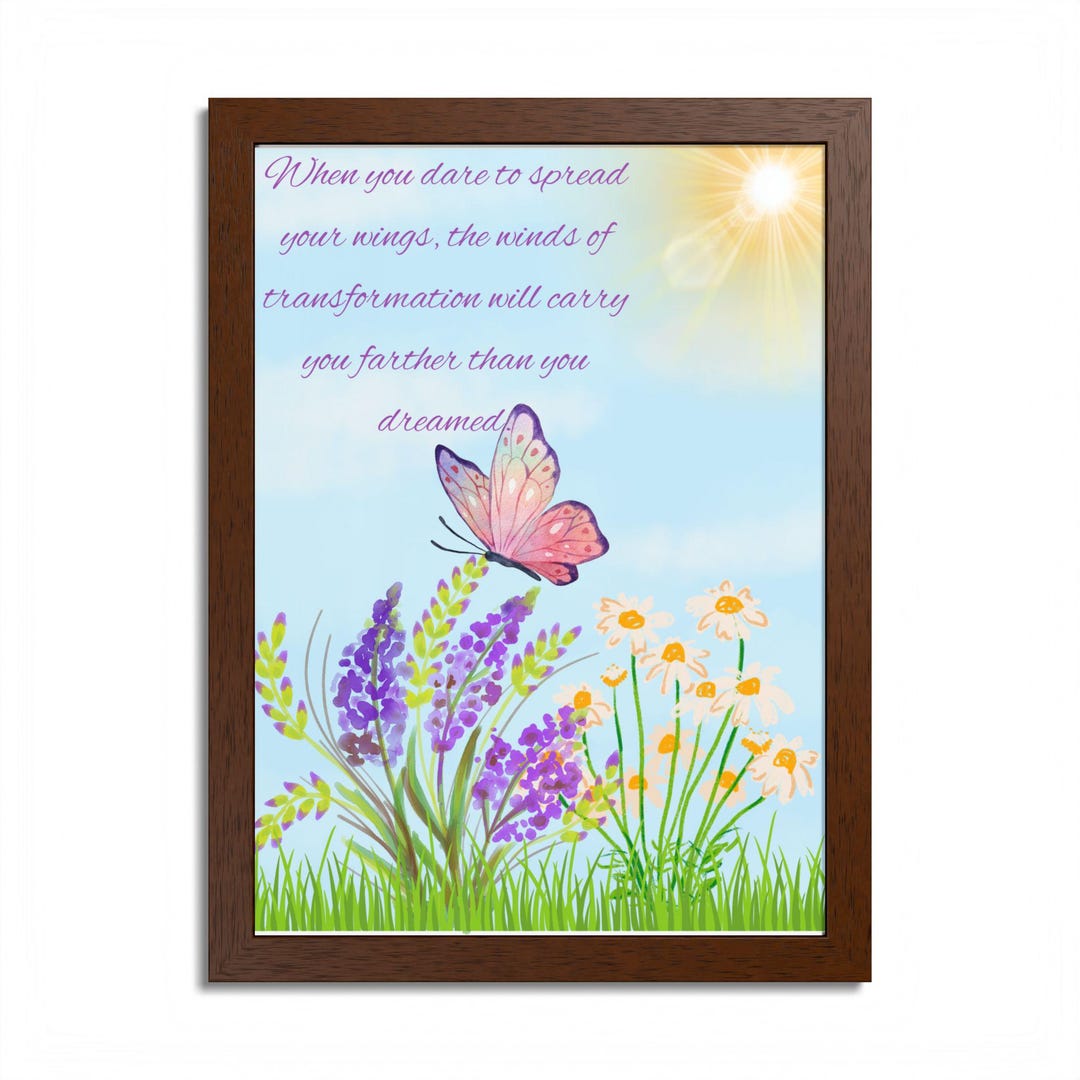 Inspirational Butterfly Framed Poster - Etsy