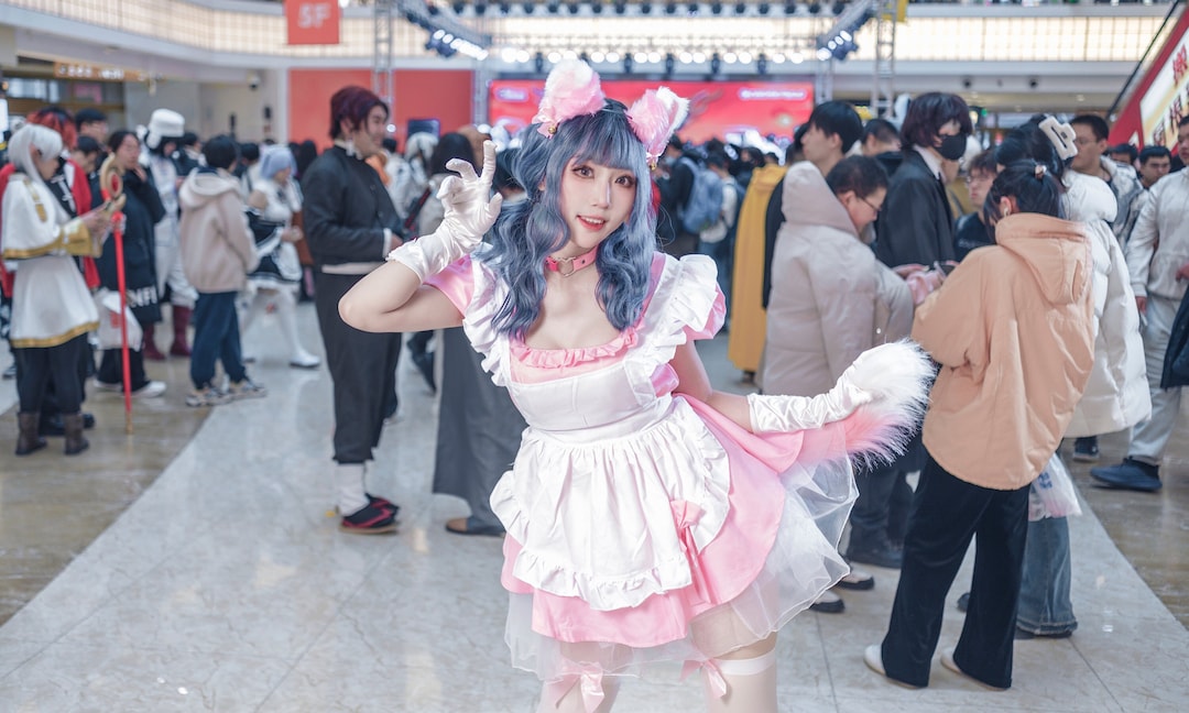 Handmade Design French Maid Cosplay Anime Dress Furry Fox Ear Bow-knot ...