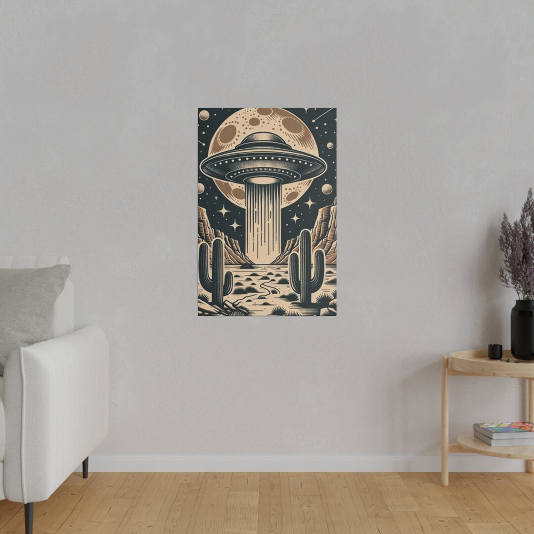 Retro Ufo Poster Desert Art 1950s Ufo Art Alien Aesthetic Art - Etsy