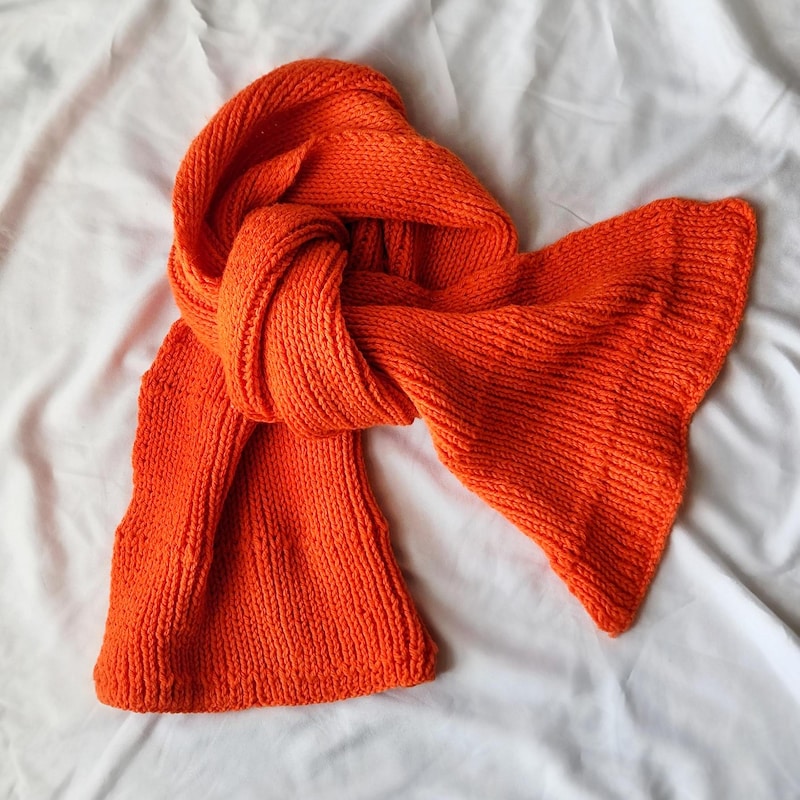 Orange Knit Scarf - Etsy