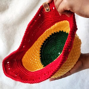 Hand Crochet Ethiopian Flag Bucket Hat: Rasta Slouchy Knit Hat - Etsy