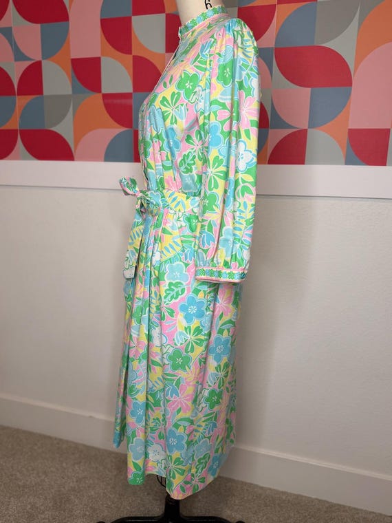 1960s Tanner Vintage Floral Pastel House Dress • Palm… - Gem