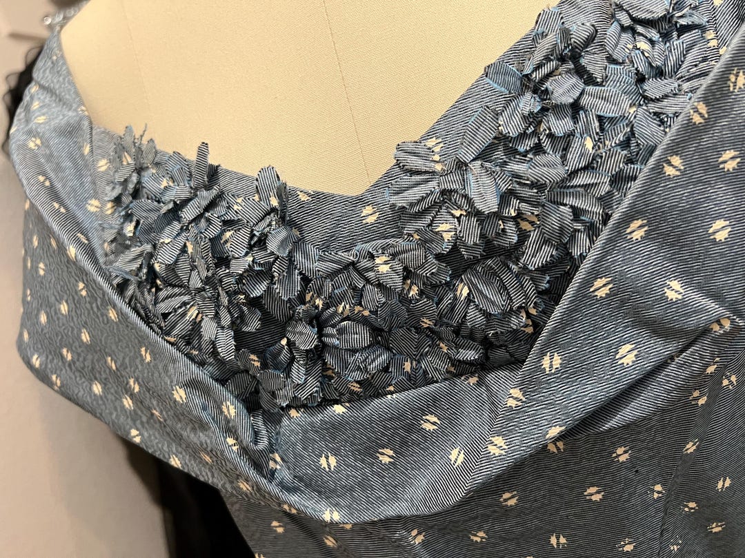 Rare 1950s Blue Polka Dot Party Dress: Vintage Floral Appliqué - Etsy