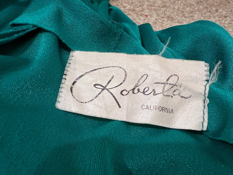 Vintage Roberta California Teal Halter Dress - Elegant Maxi Gown ...