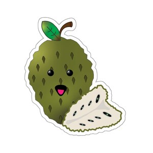 Guanabana (soursop) Kiss-cut Stickers, Kawaii Tropical Fruit - Etsy