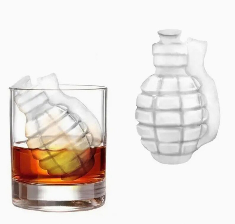 Hand Grenade Mold 3D Grenade Shape Ice Cube Mold Maker Bar Party ...