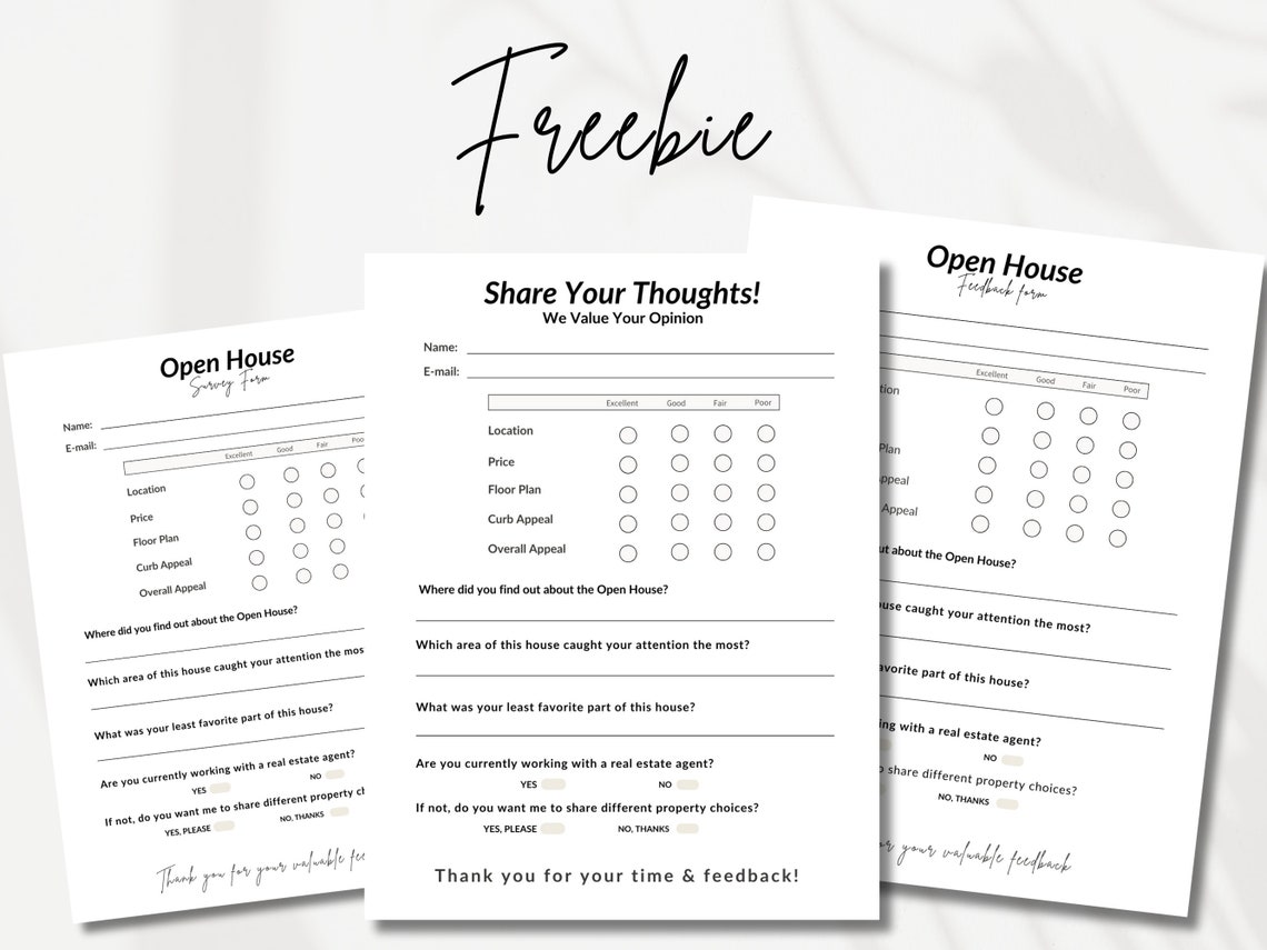 Real Estate Open House Printable Sign-in Sheets Customizable Digital ...