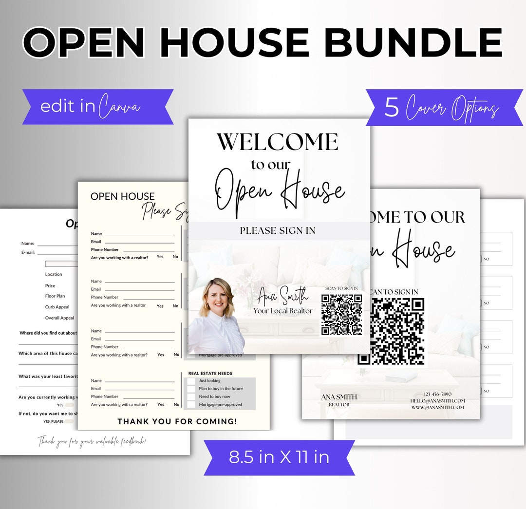 Open House Bundle for Realtor Sign in Sheet Open House Feedback Form ...