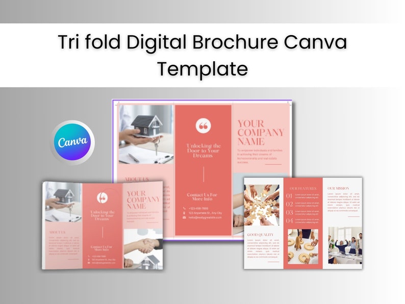 Customizable Real Estate Tri Fold Brochure Templates Canva Editable ...