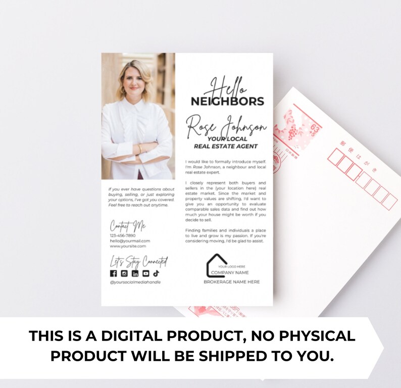 Editable Hello Neighbor Letter Farming Flyer Realtor Introduction Real ...