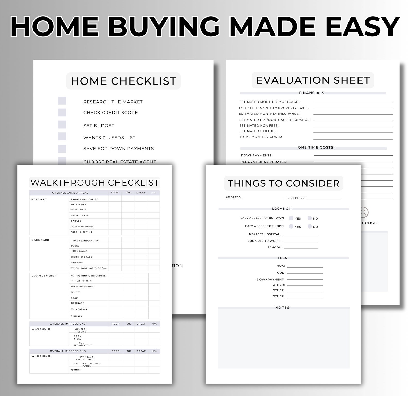 Home Buying Planner Canva Template Homebuyer's Guide Template Buying ...